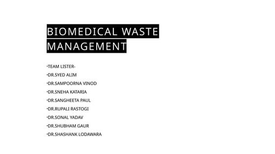 Latest Biomedical waste management guidelines | PPTX | Infectious ...