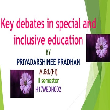 debate in inclusive and special education by priyadarshinee pradhan | PPTX