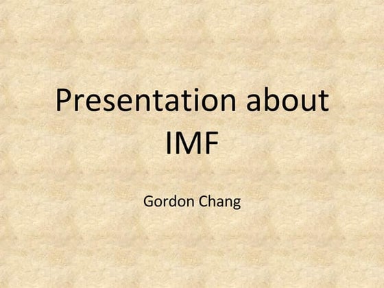 IMF. | PPT