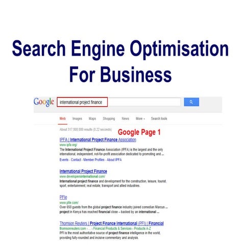 Search Engine Optimisation For Business | PPT