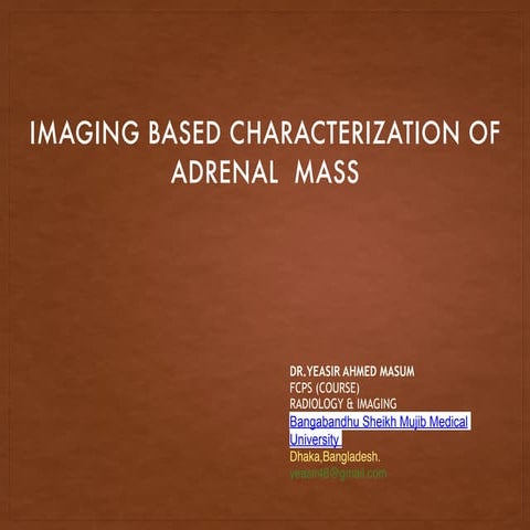 Imaging Based Characterization of Adrenal Mass | PDF