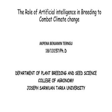 Artificial Intelligence in Plant Breeding | PPTX