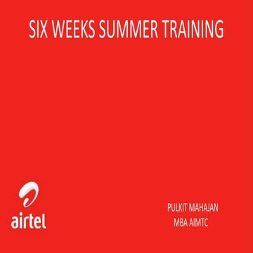 ppt on 6 weeks summer training | PPT | Free Download