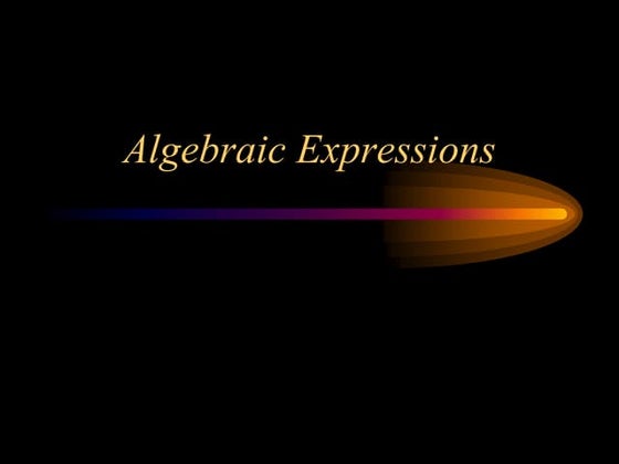 INTRODUCTION TO ALGEBRA | PPT