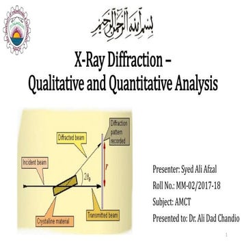 X-Ray Diffraction - Qualitative and Quantitative Analysis | PPTX