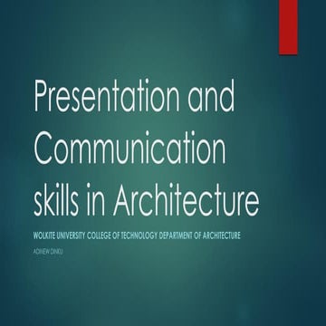 Presentation and communication skills in architecture | PPT