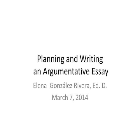 Presentation argumentative essay | PPT