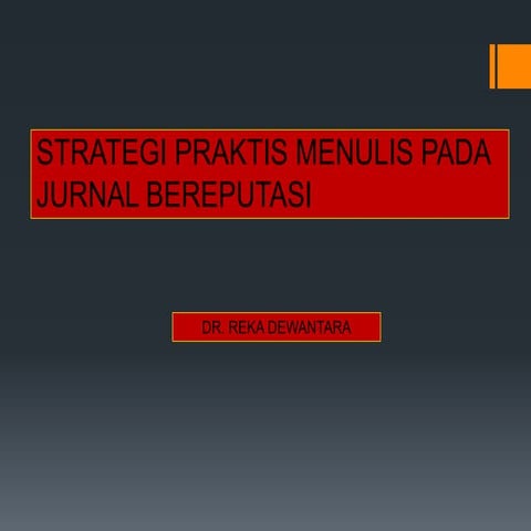 Presentation artikel jurnal scopus dan penelitian | PDF
