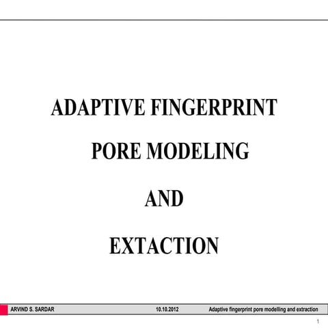 Finger Print Pore Extraction Methods Pptx Computing Technology And Computing