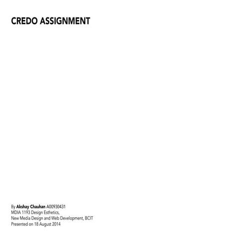 Personal Credo Assignment | PDF