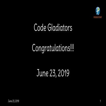 Presentation at the code gladiators finale 2019 | PDF