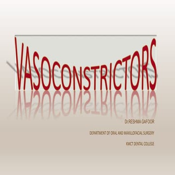 Vasoconstrictors | PPTX