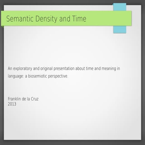 Semantic Density and Time | ODP