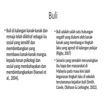 Buli jenayah di kalangan kanak-kanakpptx | PPTX