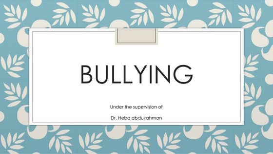Anti-bullying Presentation #1 | PPTX