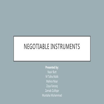 Negotiable Instruments | PPTX