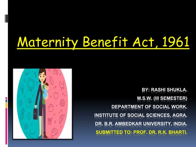 The Maternity Benefits Act, 1961 | PPT