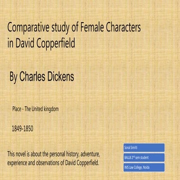 Comparative Study of Female Characters in "David Copperfield" | PPTX