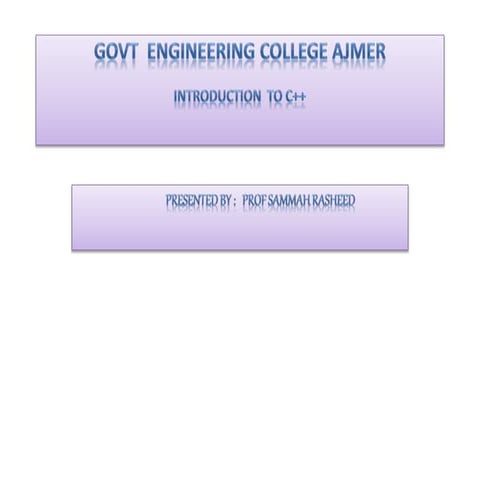 Procedure Oriented Programming Object Oriented Programming Basic