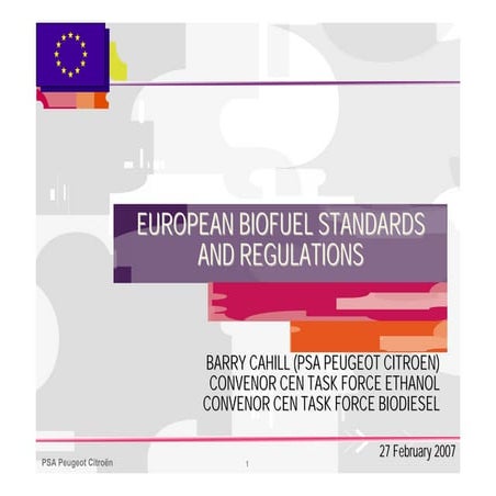 European Biofuel Standards & Regulations | PDF