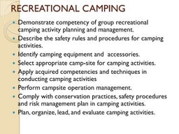 Planning A Camping Experience | PPT