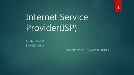 Internet Service Provider-ISP | PPTX