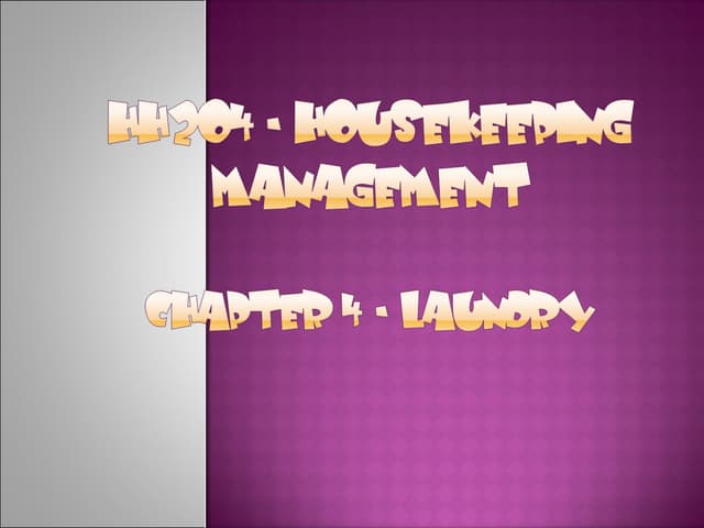 hotel-laundry-training | PPT