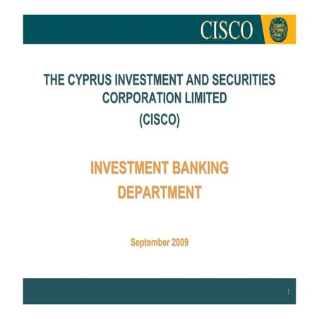 CISCO Investment Banking | PDF