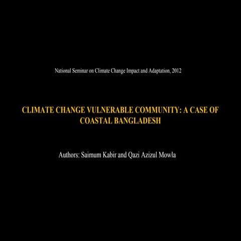 Presentation climate change vulnerable community | PPT