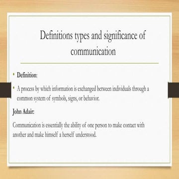 Communication,types And it's significance | PPT | Free Download