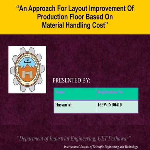 CRAFT METHOD for LAYOUT PLANNING and Adjacent Departments | PPTX