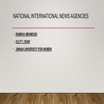 News agencies | PPTX | Computer Networking | Computing