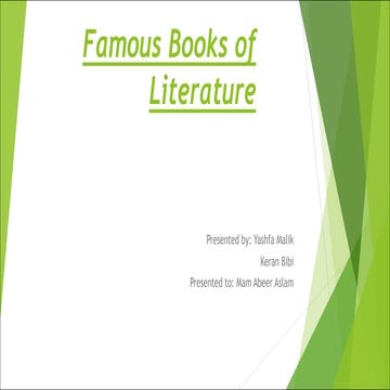 Presentation on famous books of literature . | PDF