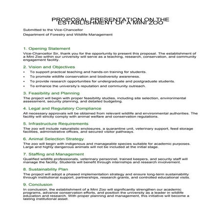 Proposal for Establishing a University Mini Zoo for Education and ...