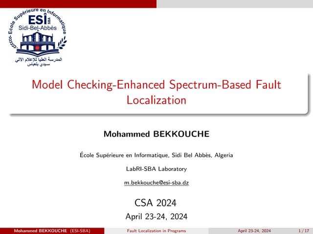 Model Checking-Enhanced Spectrum-Based Fault Localization | PDF Model Checking-Enhanced Spectrum-Based Fault Localization | PDF