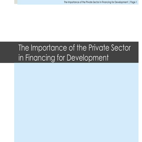 The Importance of the Private Sector in Financing for Development | PPT
