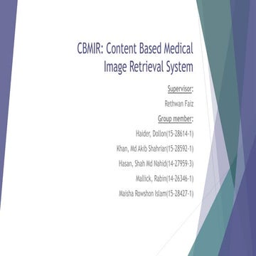 Content Based Medical Image Retrieval System | PPT