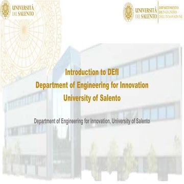 Introduction to the Department of Engineering for Innovation ...