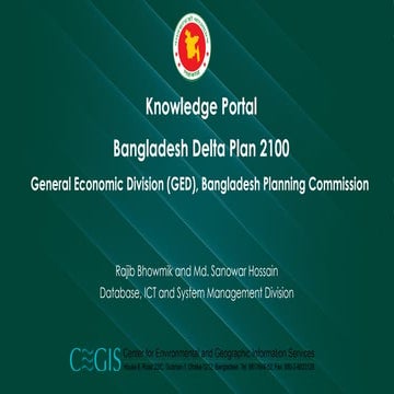 Bangladesh Delta Plan 2100 Knowledge Portal | PPTX