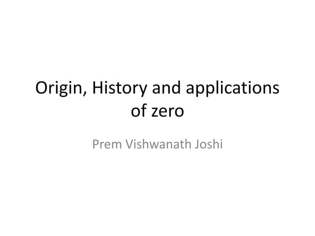 History of Zero - Mathematics | PPTX
