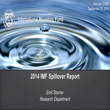2014 IMF Spillover Report, Emil Stavrev, IMF Research Department | PPT