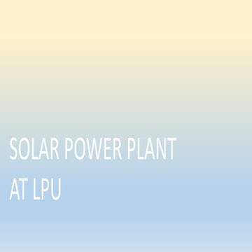 Solar power plant in LPU | PPTX