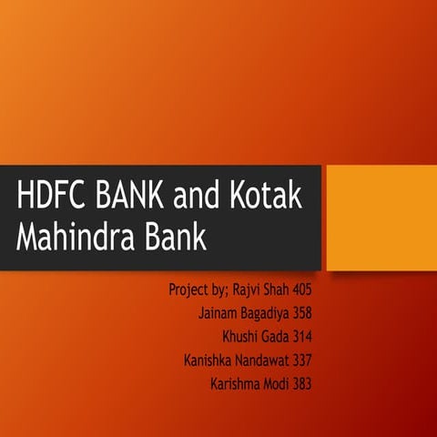 Hdfc presentation.pptx | Business Banking & Finance | Business