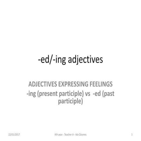 Presentation ed ing adjectives | PPT
