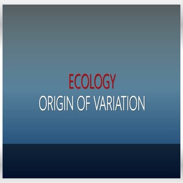 Ecology-Variation | PPTX