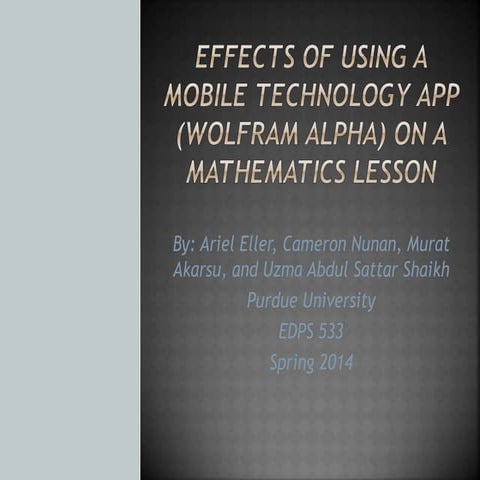 Mobile technology in mathematics classroom | PPTX