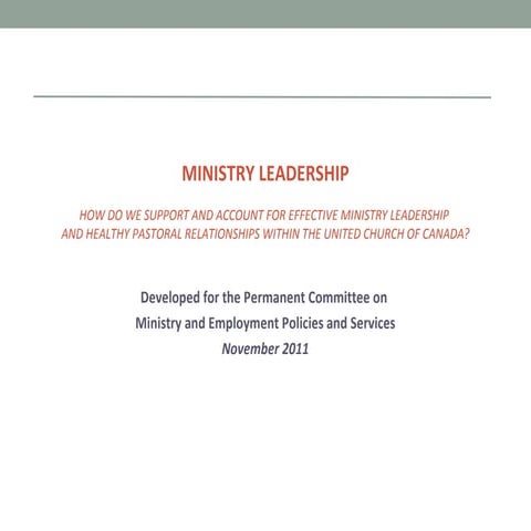 Ministry Leadership Proposal | PPT