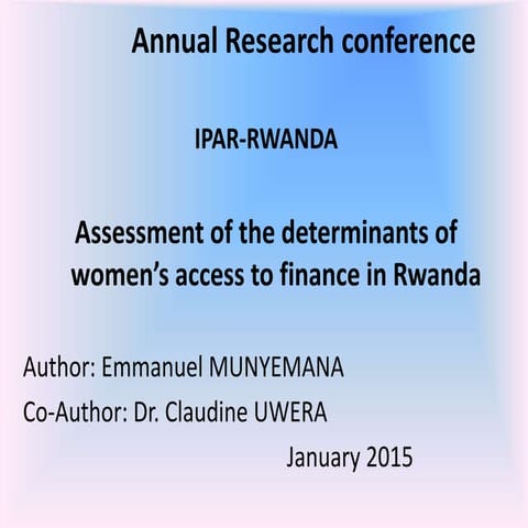 IPAR-Rwanda's Annual Research Conference at Umubano Hotel from 28-29 ...