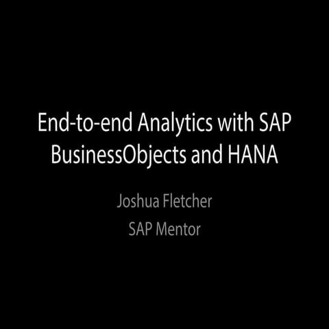 Analytics with BusinessObjects and HANA | PPT