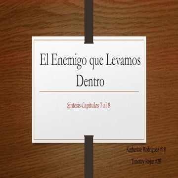 enemigo que llevamos dentro capitulos 7 8 | PPTX | Christianity | Religion & Spirituality